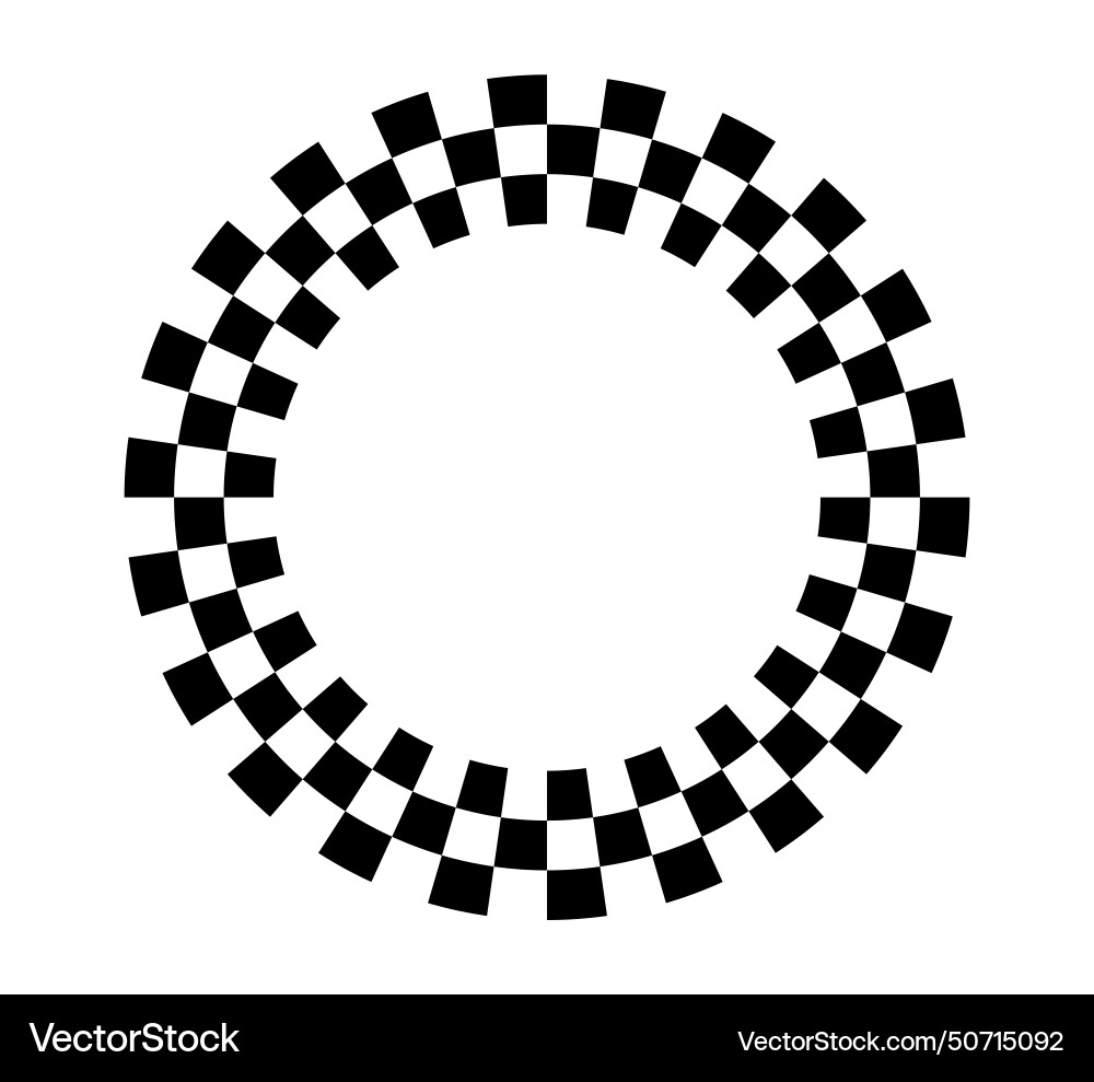 Checkered circle frame Royalty Free Vector Image