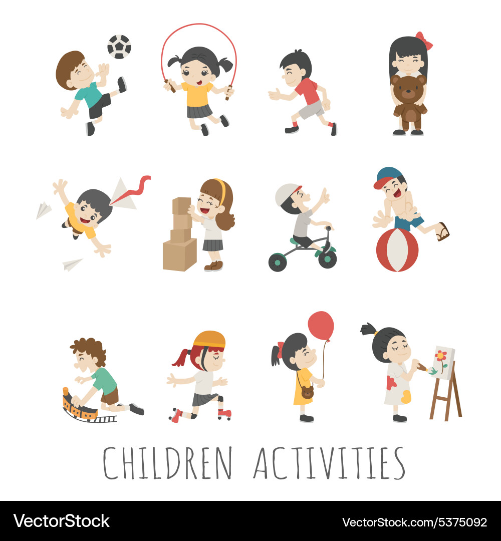 Children activities eps10 format Royalty Free Vector Image