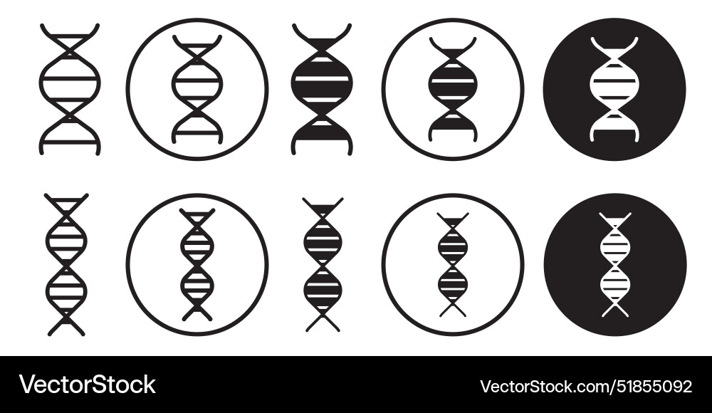 Dna icon set collection for web Royalty Free Vector Image