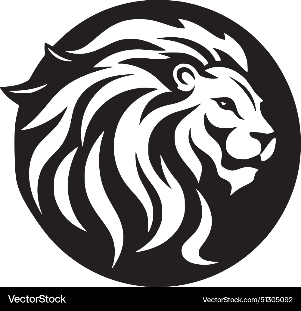 Lion - black and white isolated icon Royalty Free Vector
