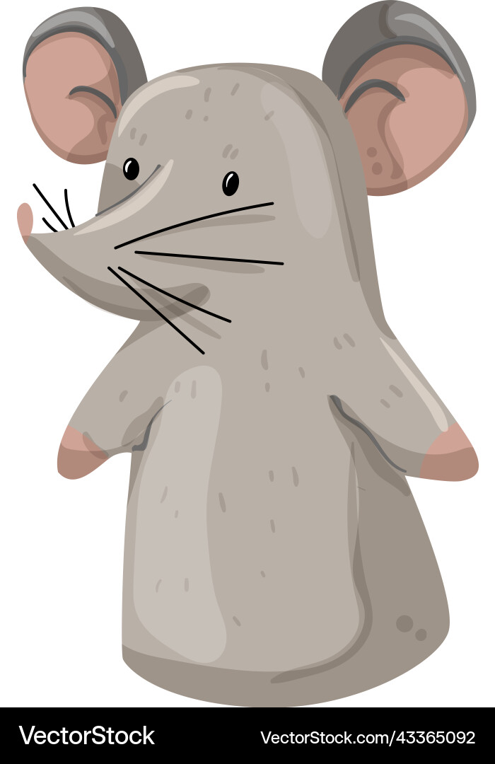 Mouse hand puppet cartoon Royalty Free Vector Image