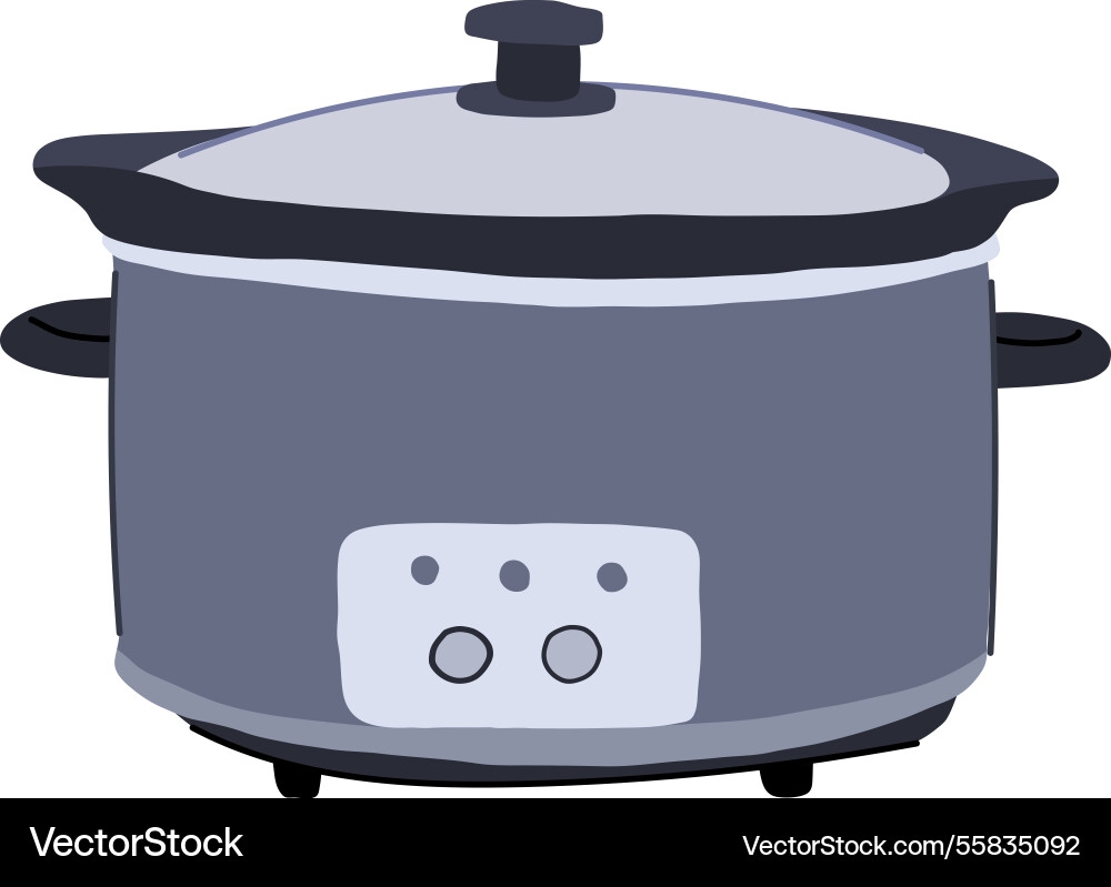 Pork slow cooker cartoon Royalty Free Vector Image