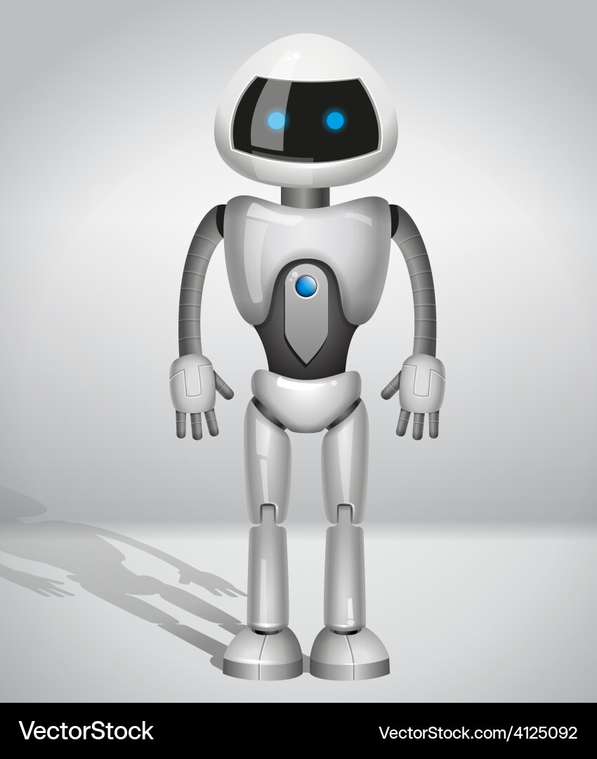 Robot with screen indicator Royalty Free Vector Image