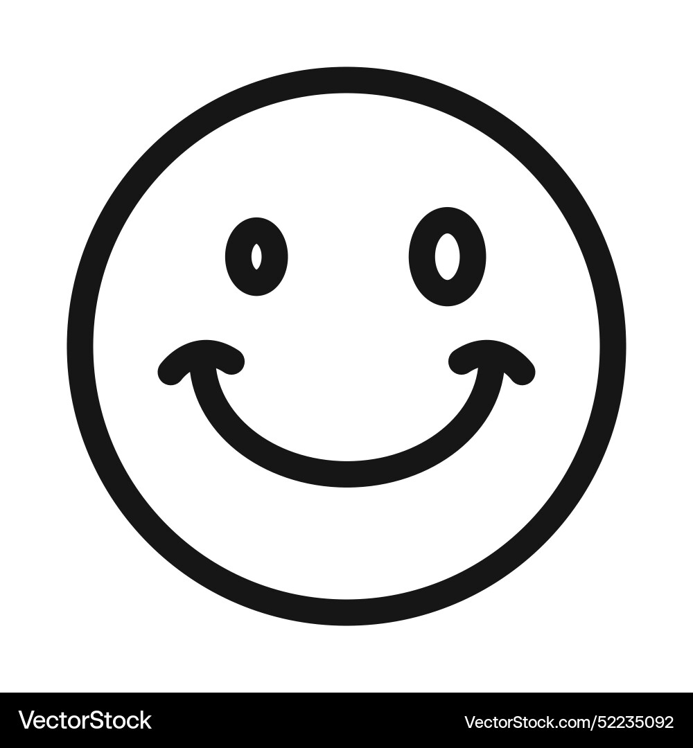 Smile icon black line art logo Royalty Free Vector Image