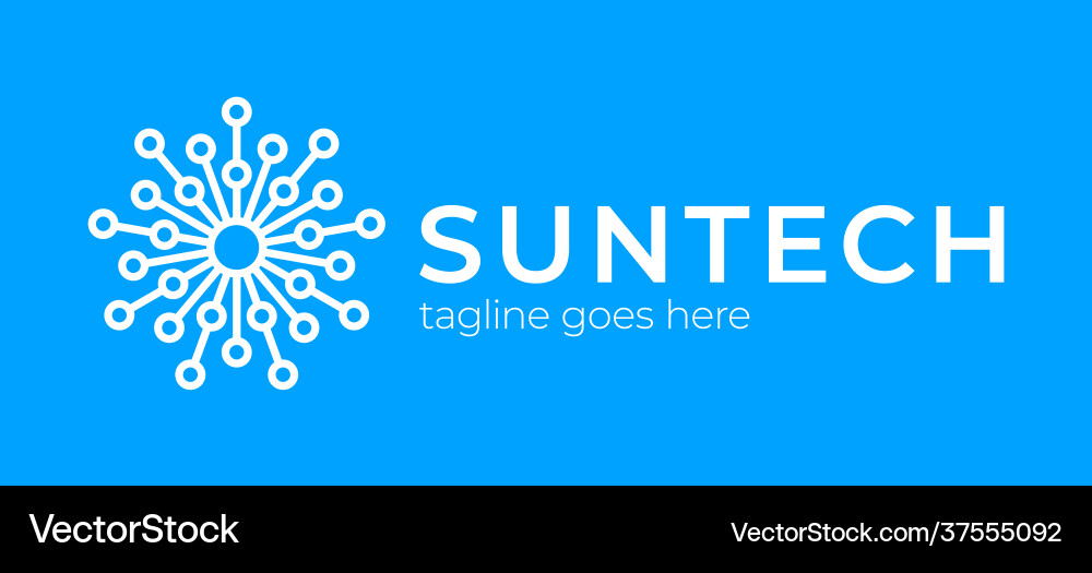 Sun tech logo simple elegant circle technology Vector Image