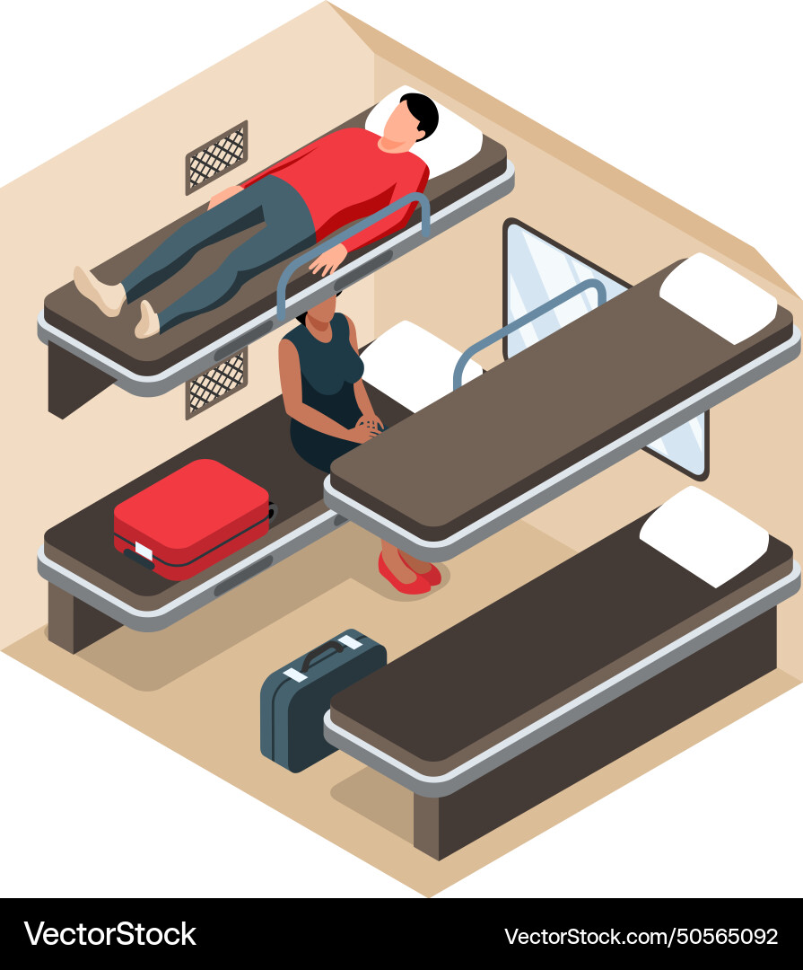 Train section isometric composition Royalty Free Vector