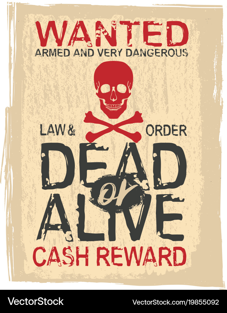 Vintage wanted poster Royalty Free Vector Image