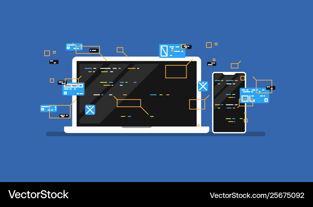 Web development programming Royalty Free Vector Image