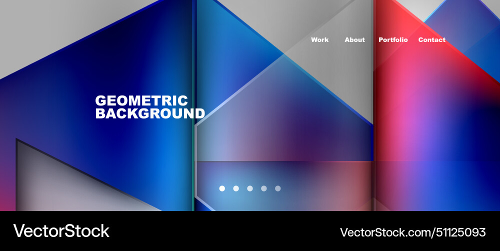 A geometric background with red blue and gray Vector Image