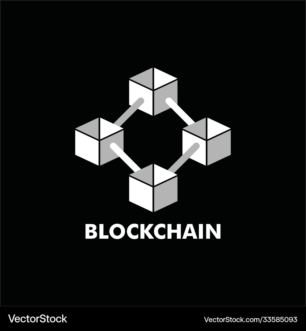 Blockchain logo template design Royalty Free Vector Image