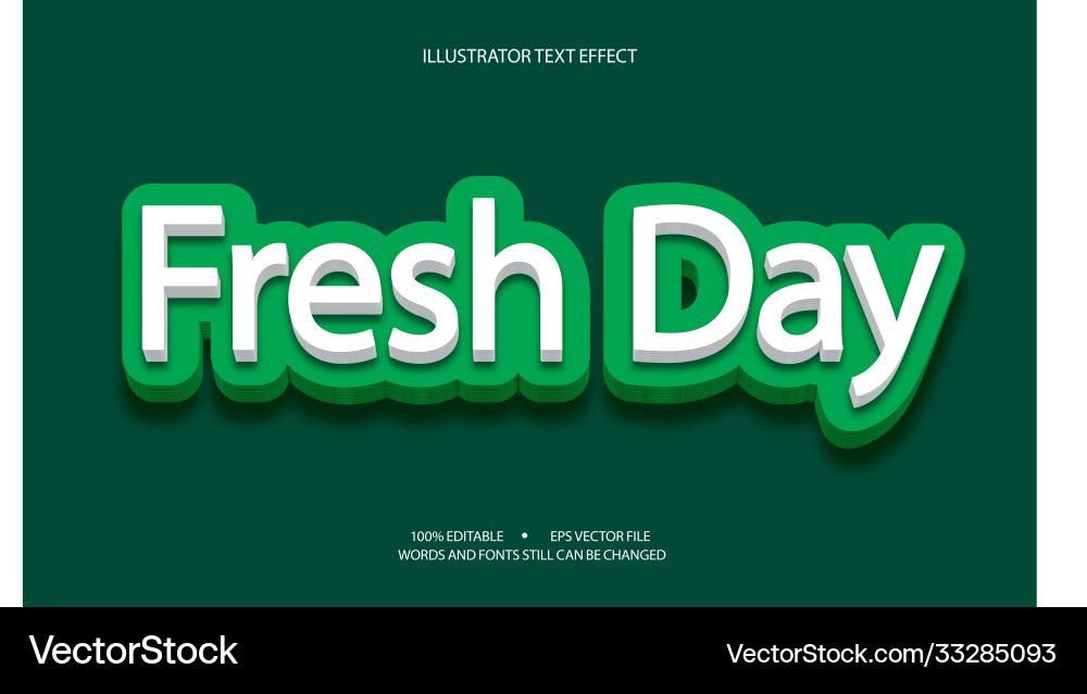 Deep green and white text effect style design Vector Image