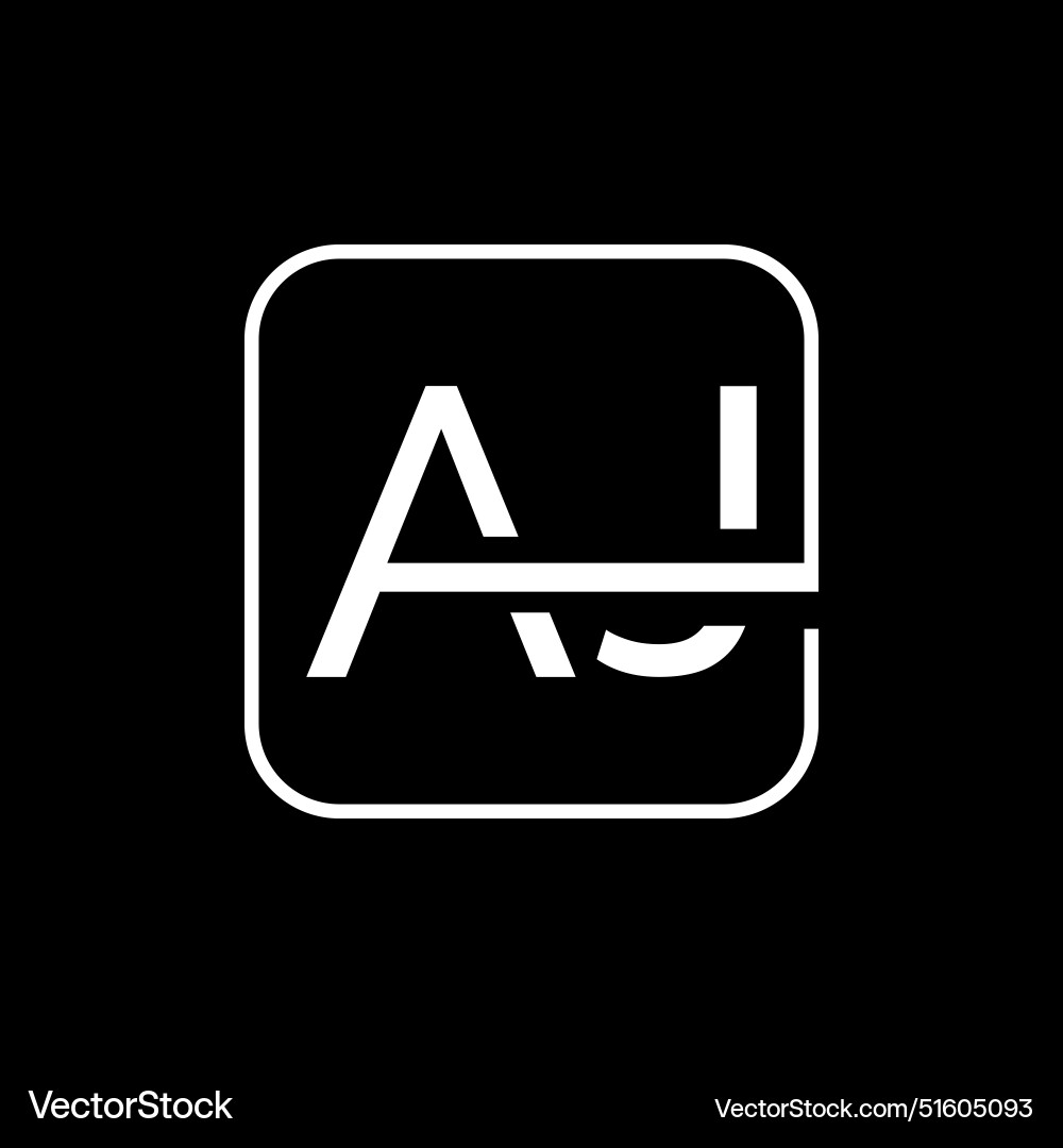 Initial aj letters square shape icon logo design Vector Image