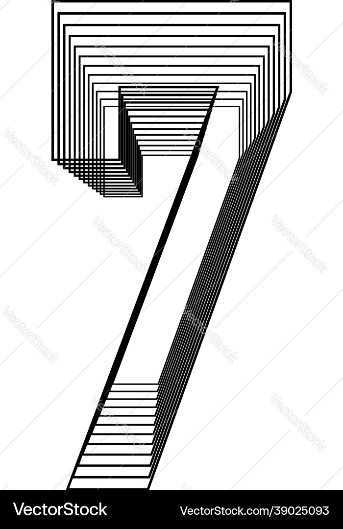 Number 7 line logo icon design Royalty Free Vector Image