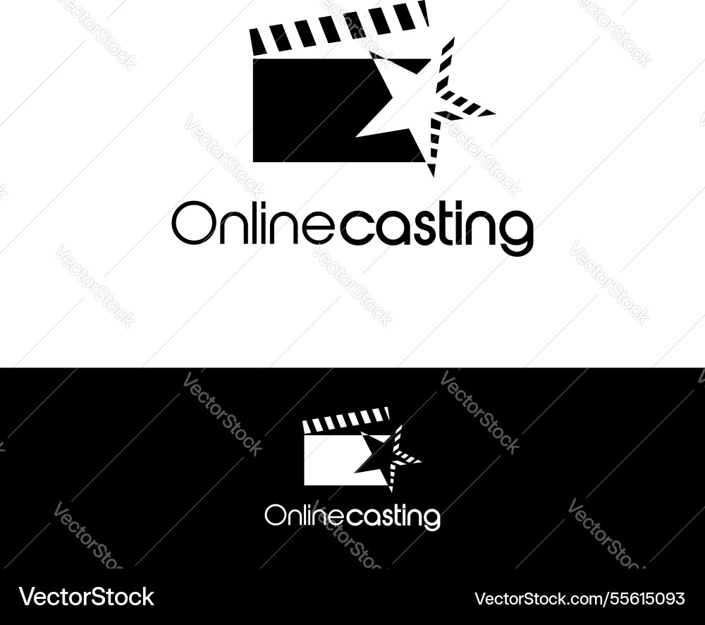 Online casting logo video steaming Royalty Free Vector Image