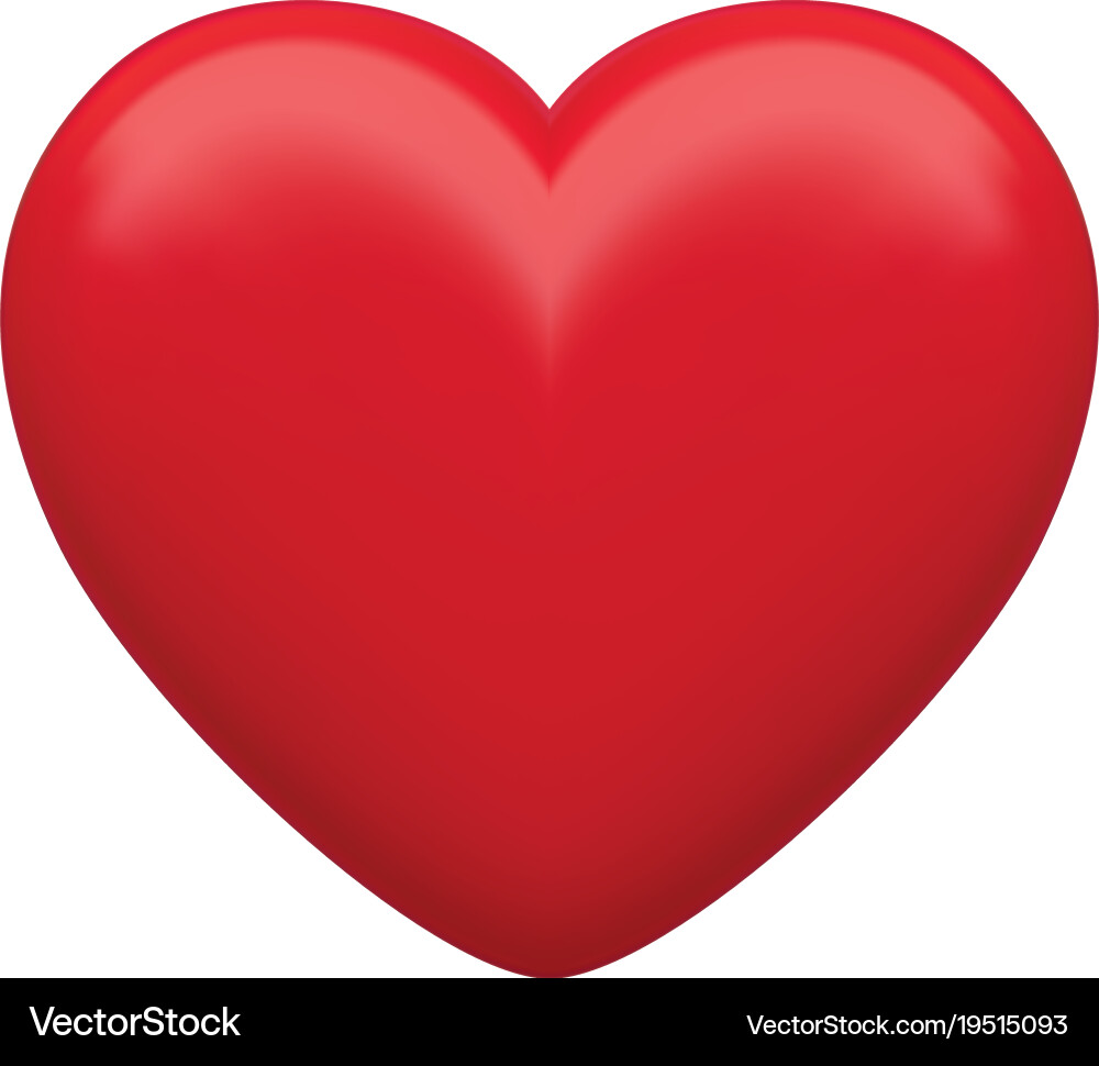 Red heart isolated 3d Royalty Free Vector Image