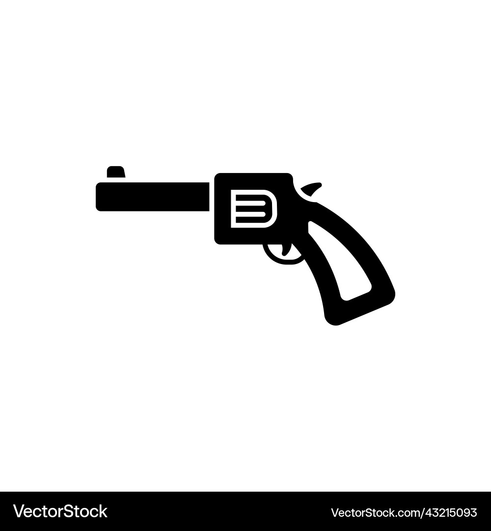 Revolver black icon on white background Royalty Free Vector