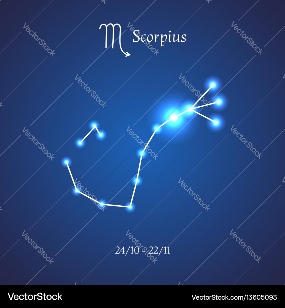 Scorpio Constellation - Zodiac Sign Royalty Free Vector