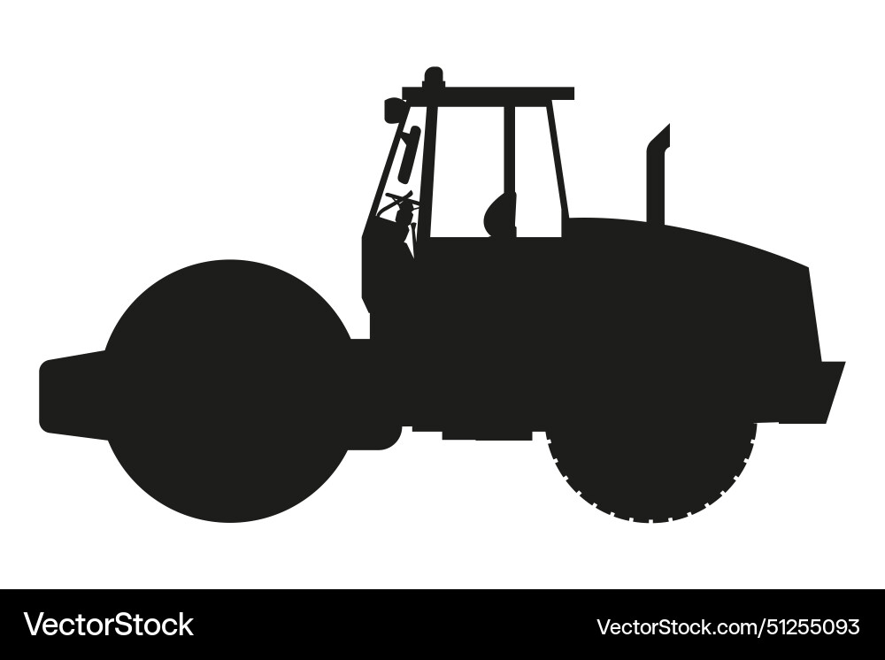 Soil compactor silhouette heavy machinery Vector Image