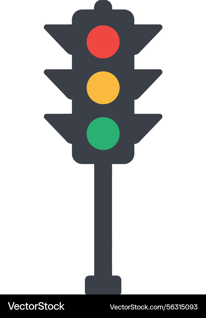 Traffic Light - Red Yellow Green Royalty Free Vector Image
