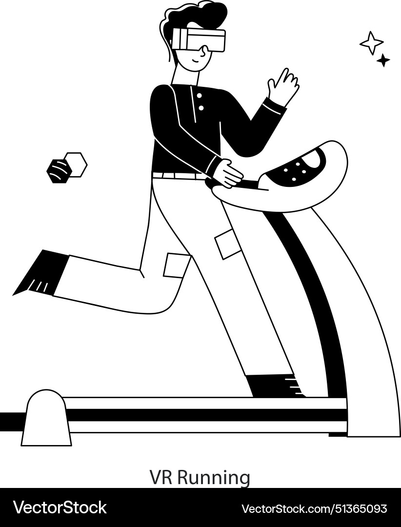 Vr running Royalty Free Vector Image - VectorStock