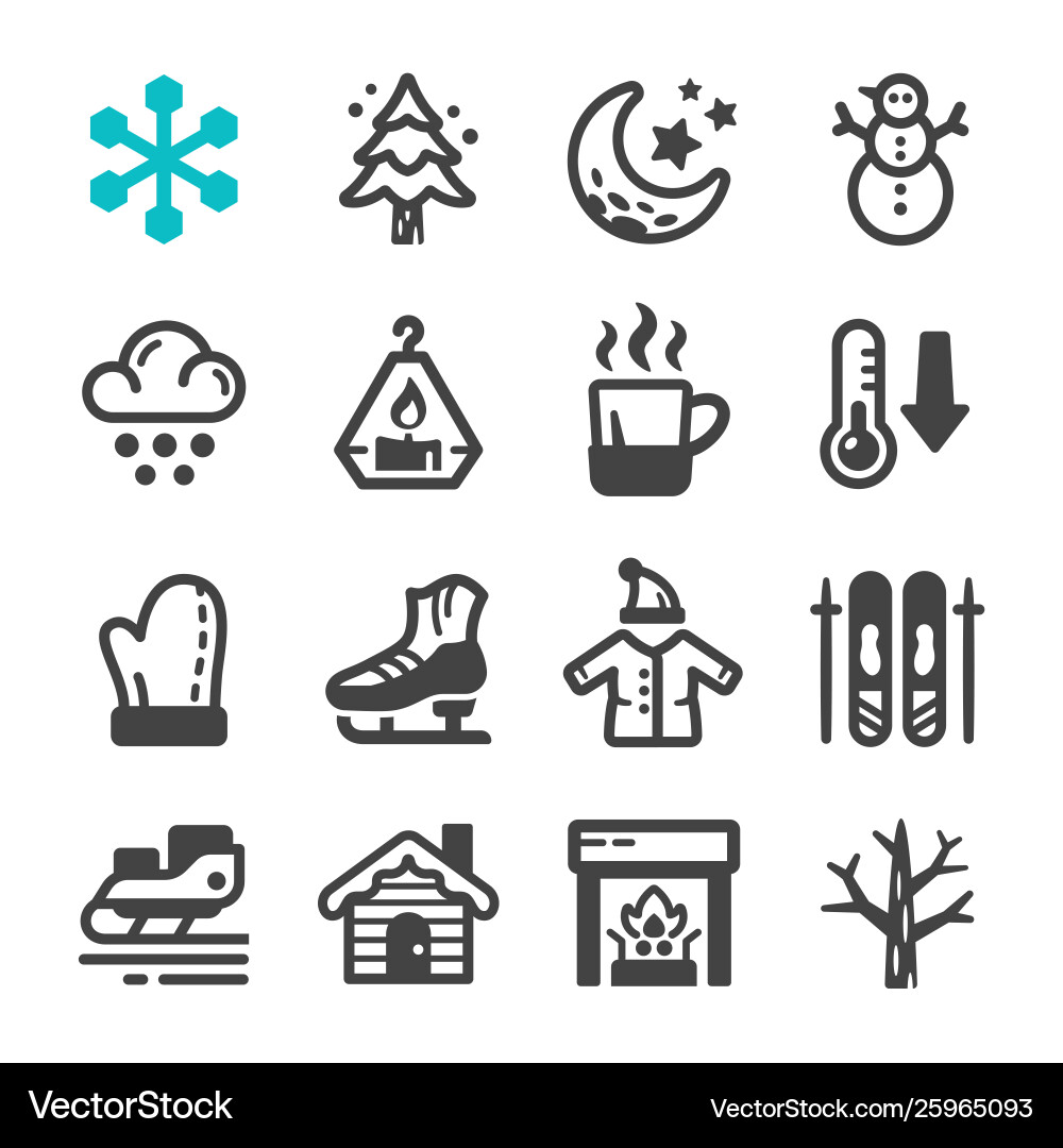Winter icon set Royalty Free Vector Image - VectorStock
