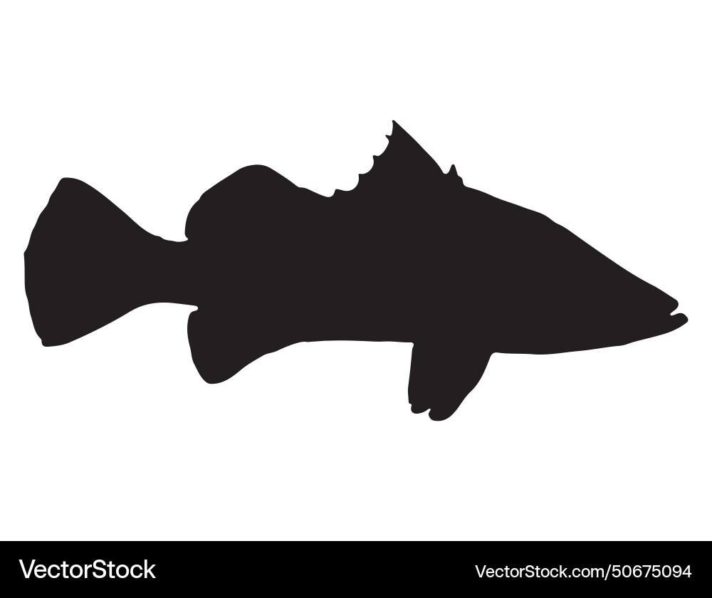 Barramundi fish silhouette art Royalty Free Vector Image