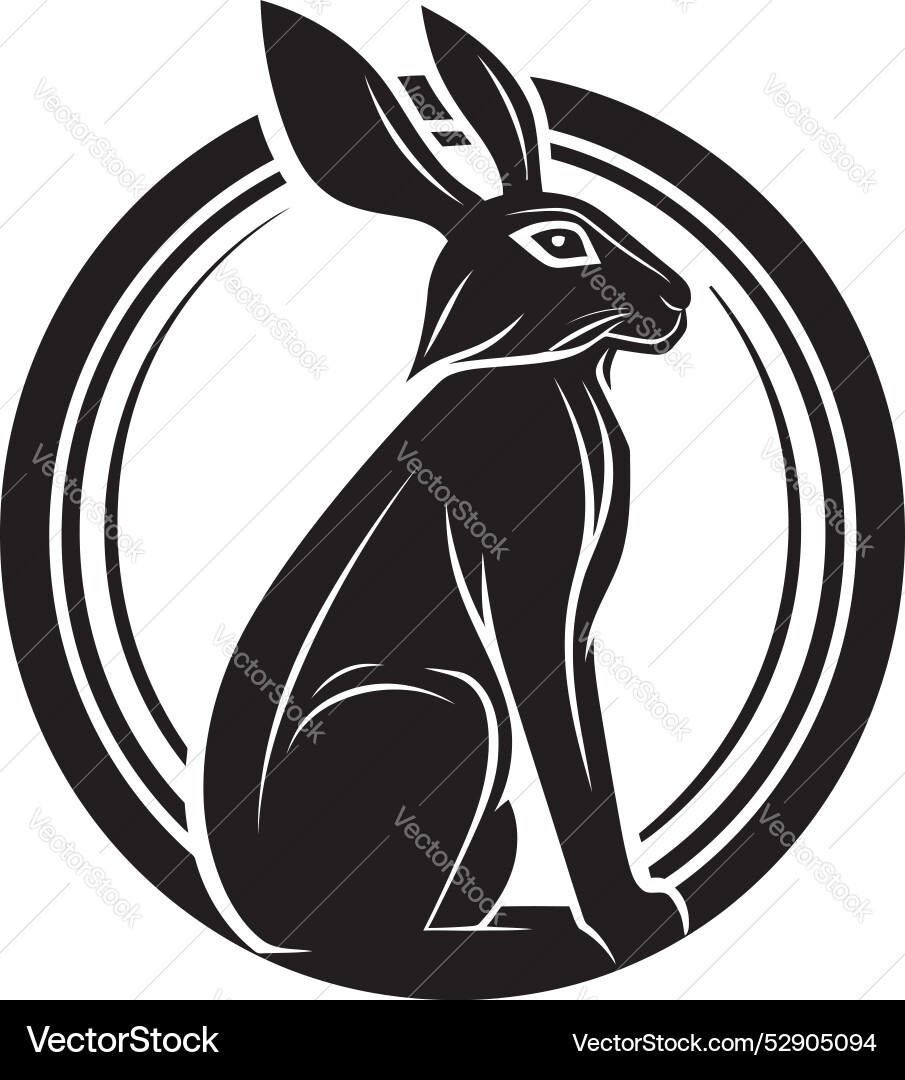 Black hare logo a versatile and adaptable Vector Image