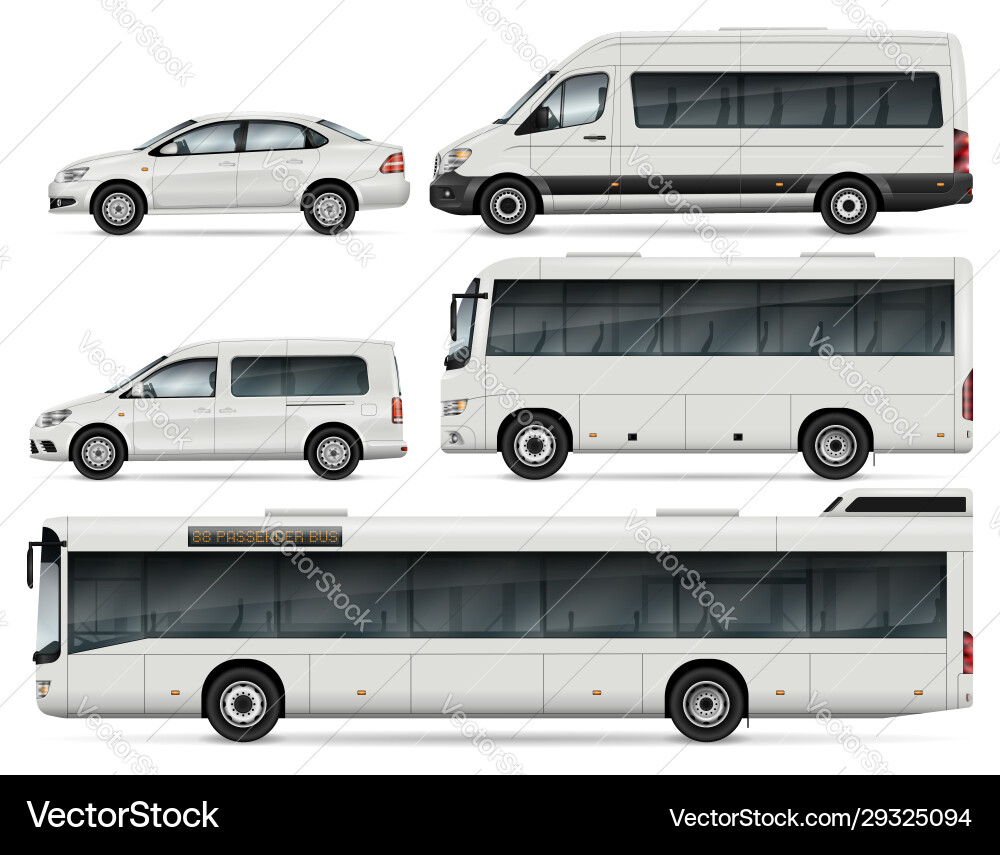 Buses and cars Royalty Free Vector Image - VectorStock
