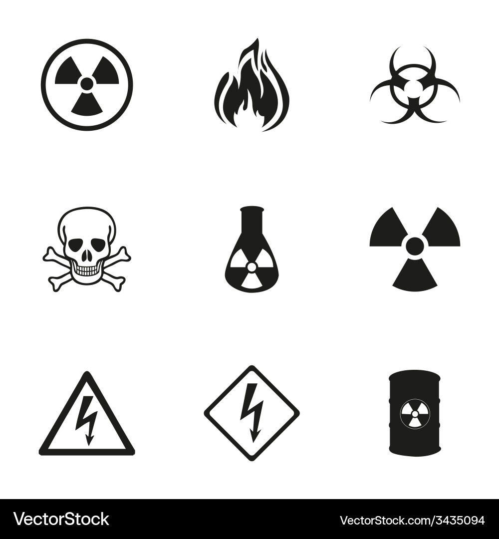 Danger icons set Royalty Free Vector Image - VectorStock