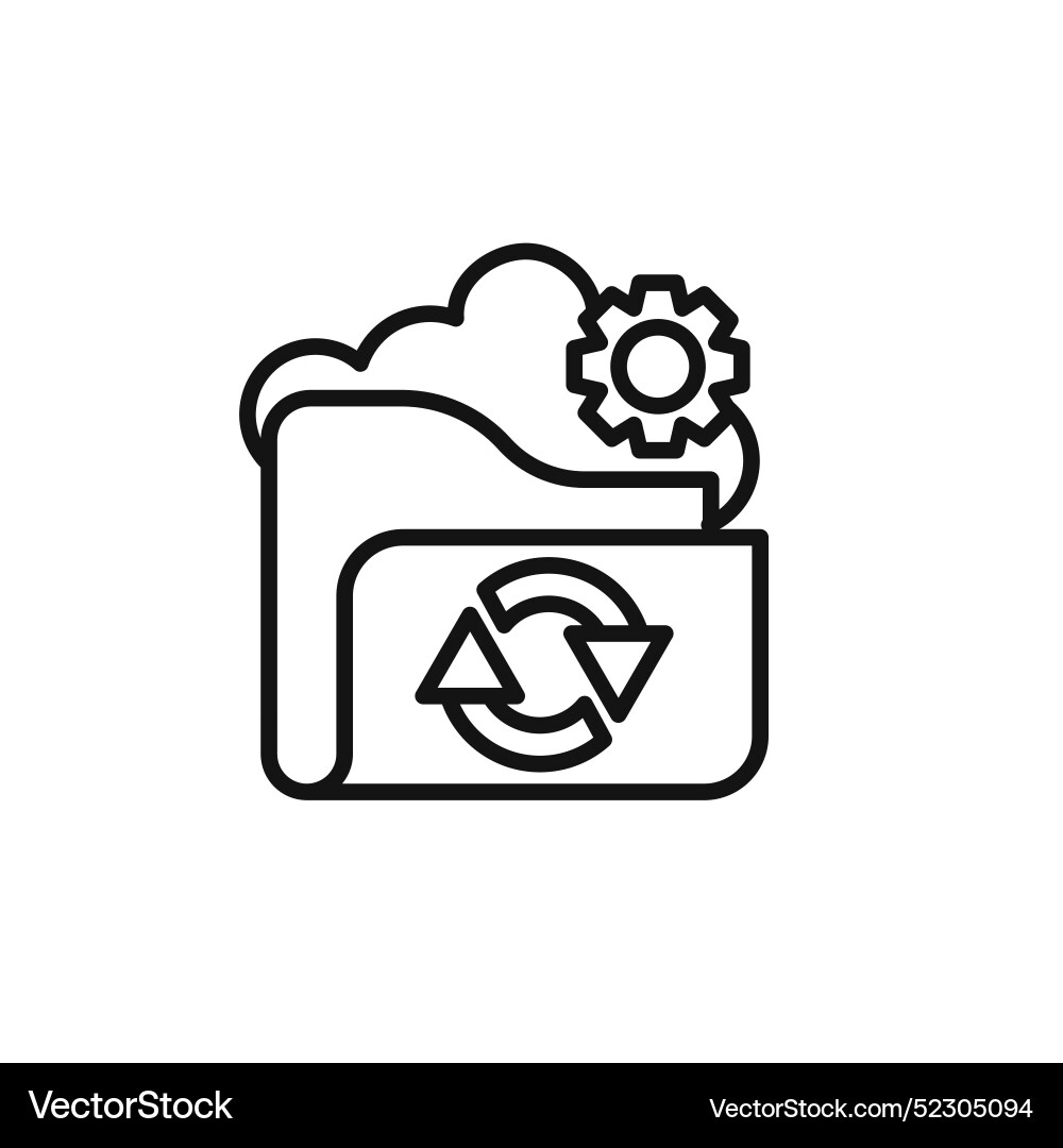 Data recovery icon 2 outline collection in black Vector Image