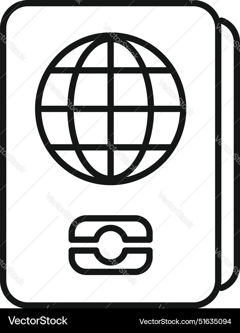 International biometric passport showing globe Vector Image