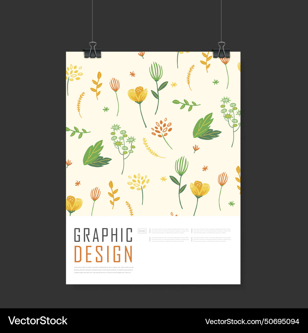 Lovely poster template design Royalty Free Vector Image