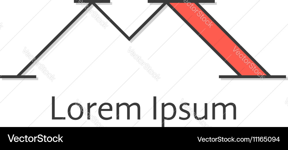 Simple m letter from thin line Royalty Free Vector Image