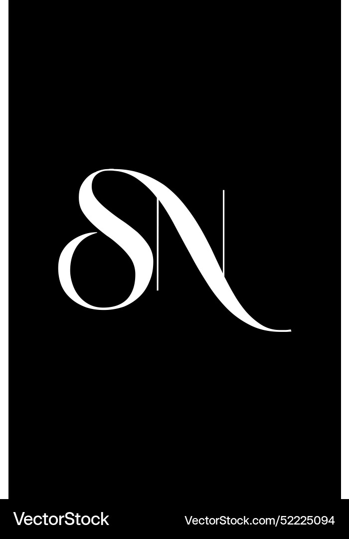Sn letter logo design Royalty Free Vector Image