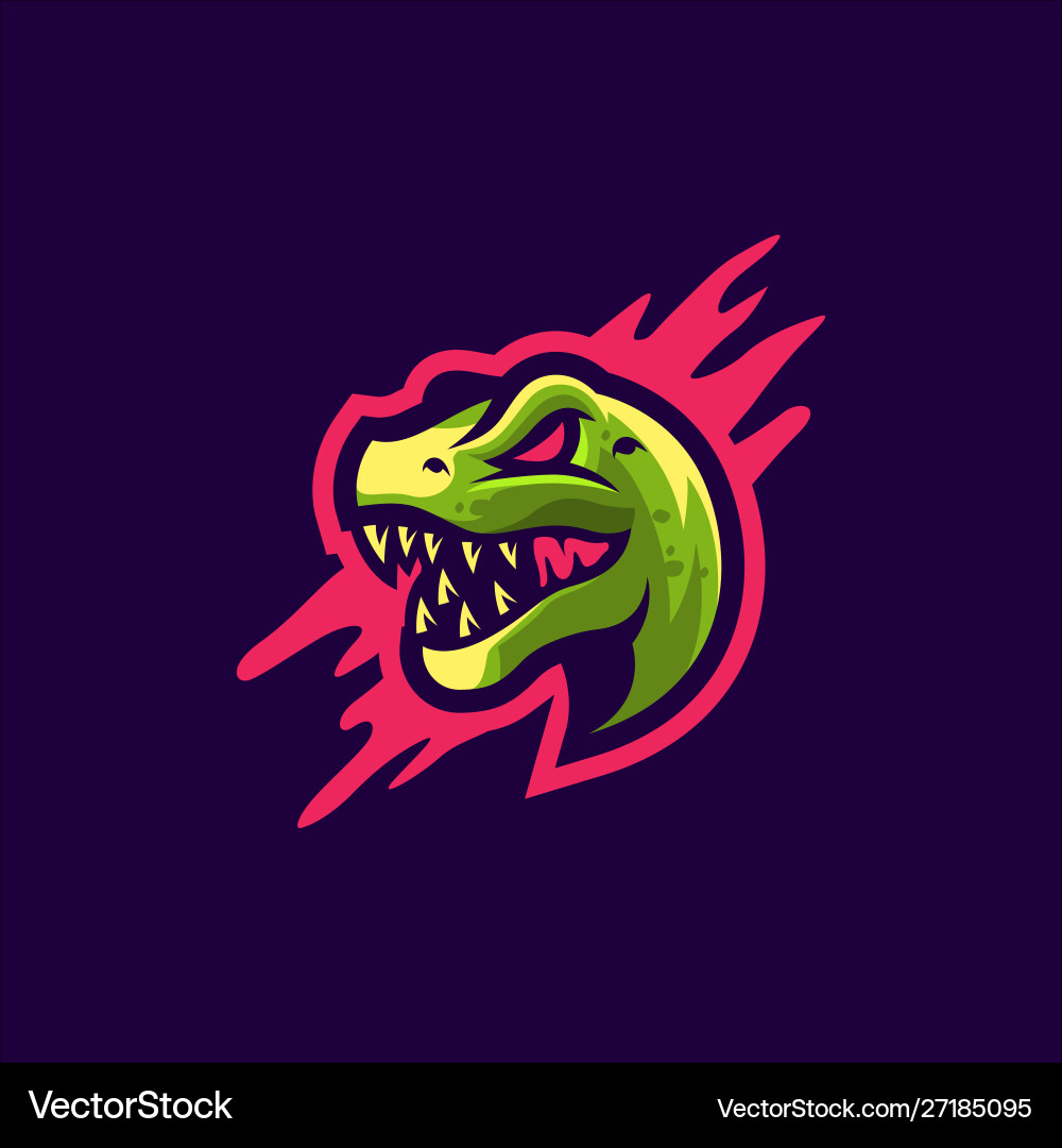 Awesome dino logo design Royalty Free Vector Image