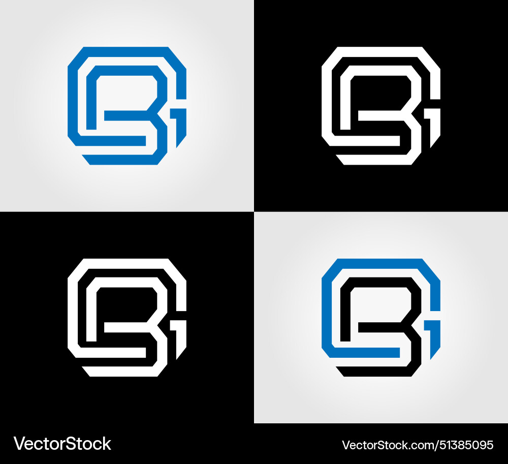 Bg letter logo design template Royalty Free Vector Image