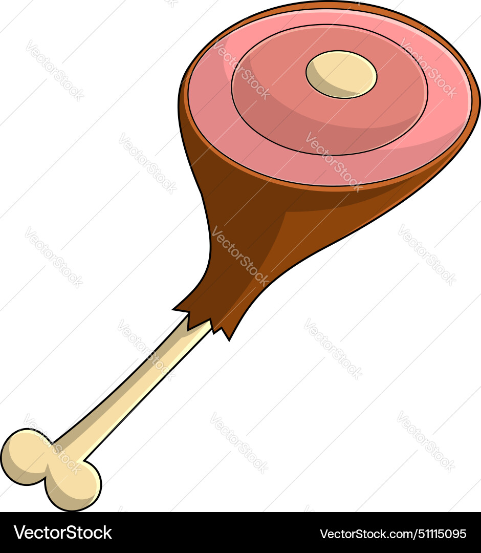 Cartoon roast pork leg Royalty Free Vector Image