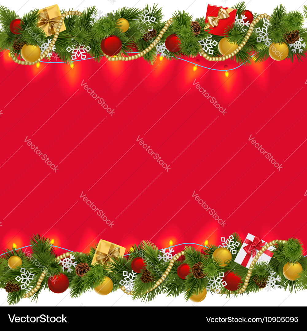 Christmas Garland Border Royalty Free Vector Image