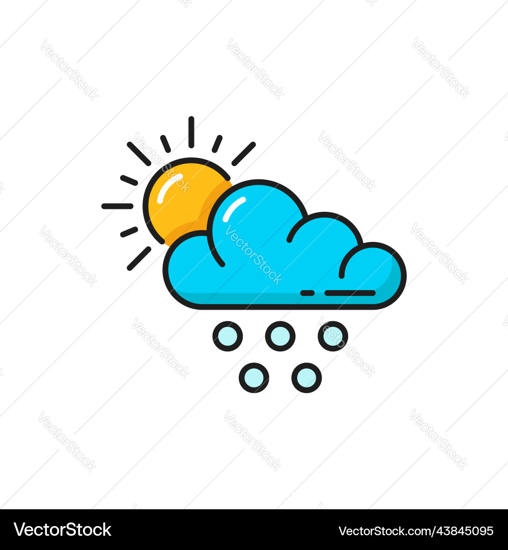 Day weather forecast cloud rain and sun icon Vector Image