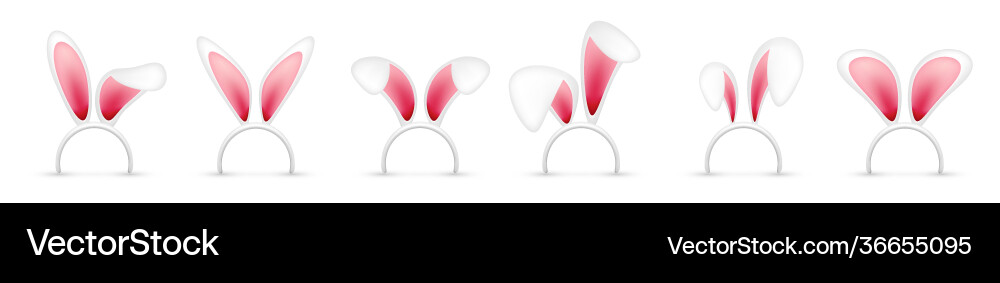 Easter bunny ears collection isolated on white Vector Image