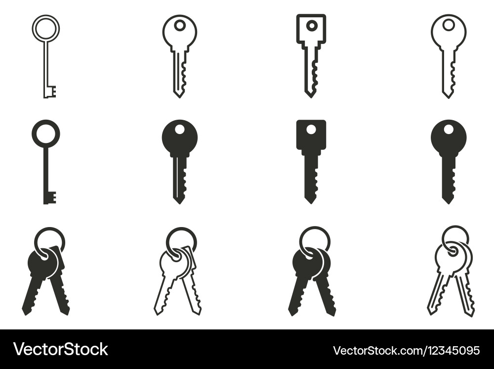 Key icon set Royalty Free Vector Image - VectorStock