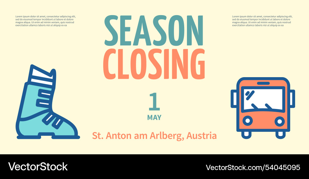 Season closing ski resort concept horizontal Vector Image