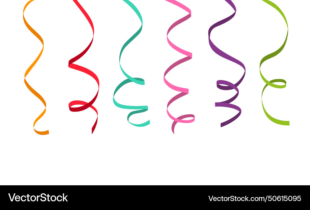 Set of colored vertical twisted rolled ribbons Vector Image