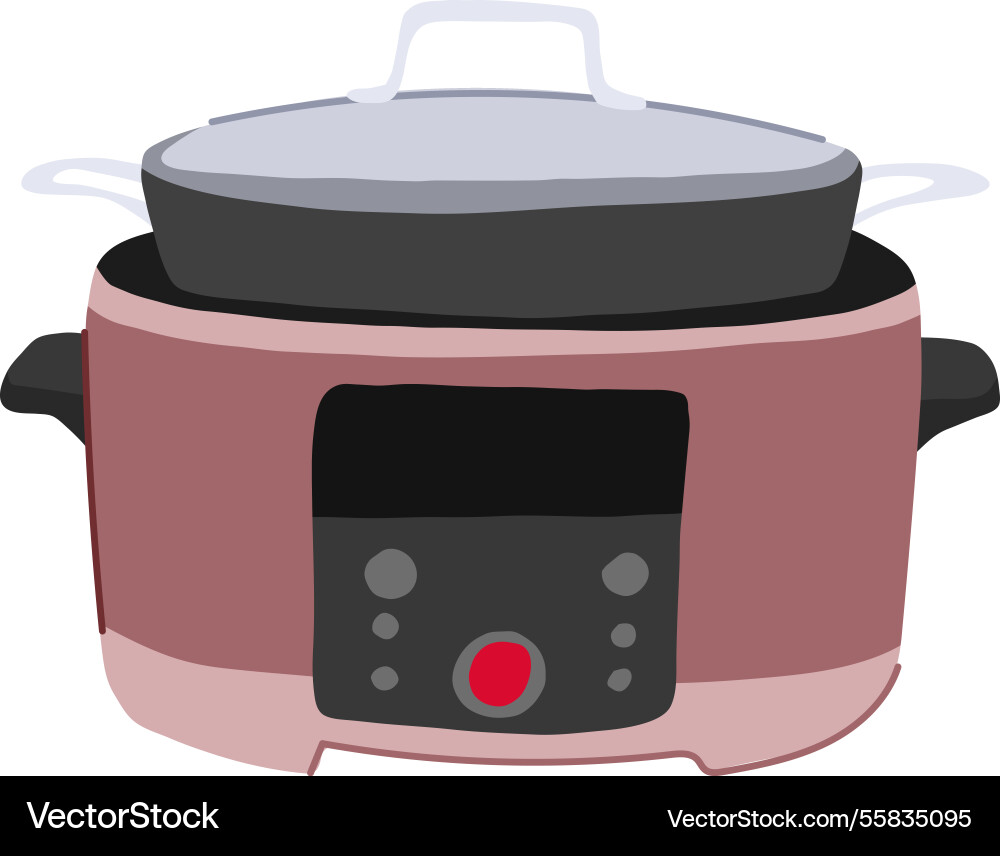 Soup slow cooker cartoon Royalty Free Vector Image