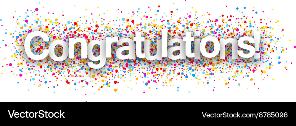 Congratulations paper poster Royalty Free Vector Image