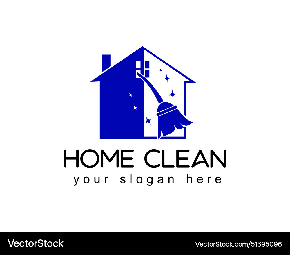 Creative home clean logo design Royalty Free Vector Image