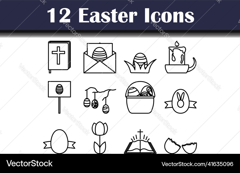 Easter icon set Royalty Free Vector Image - VectorStock