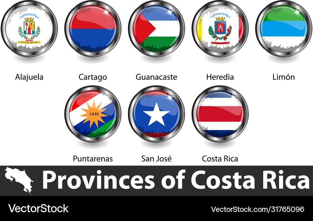 Flags costa rica Royalty Free Vector Image - VectorStock