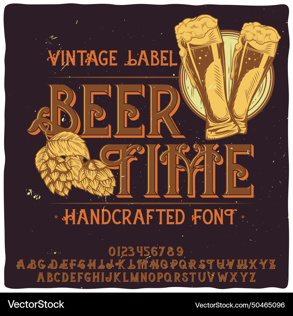 Good handcrafted font for any label design Vector Image