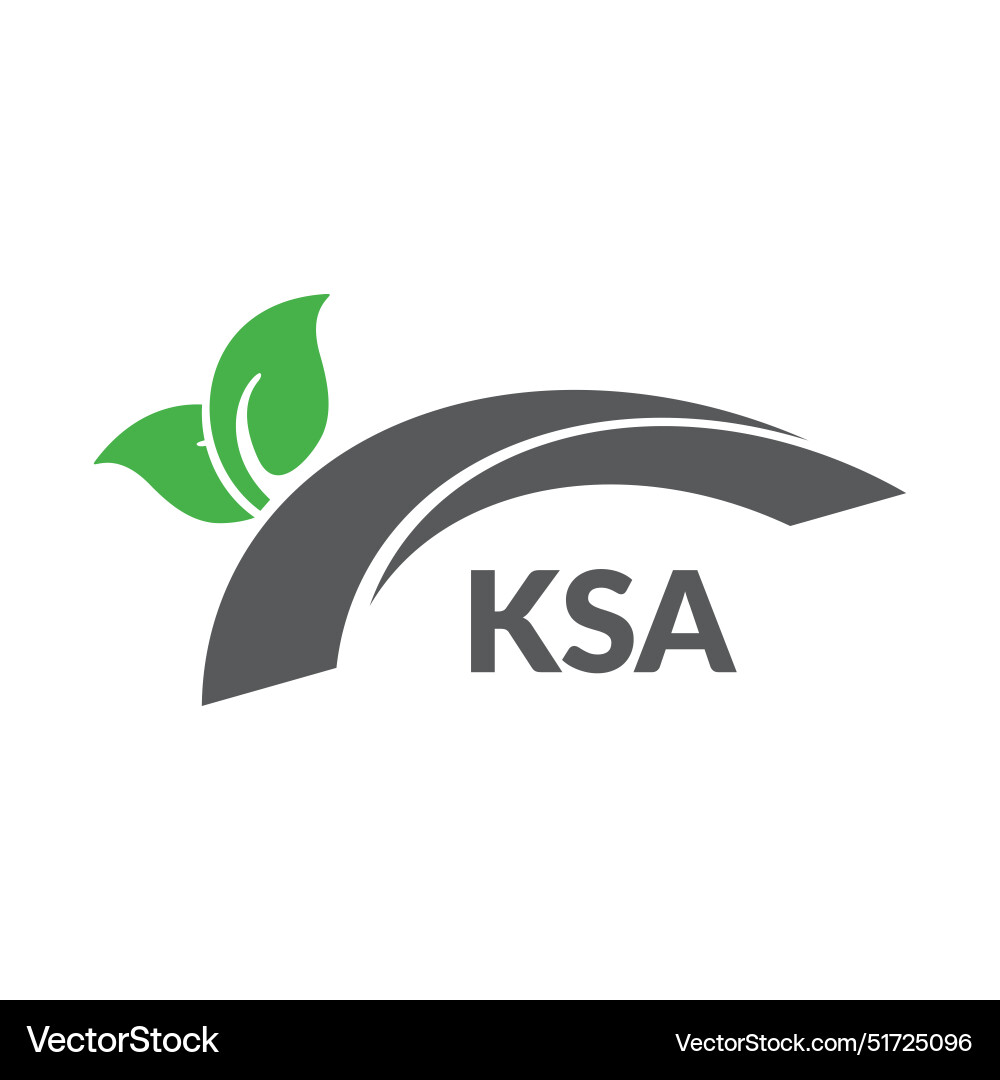 Ksa letter logo design on white background Vector Image